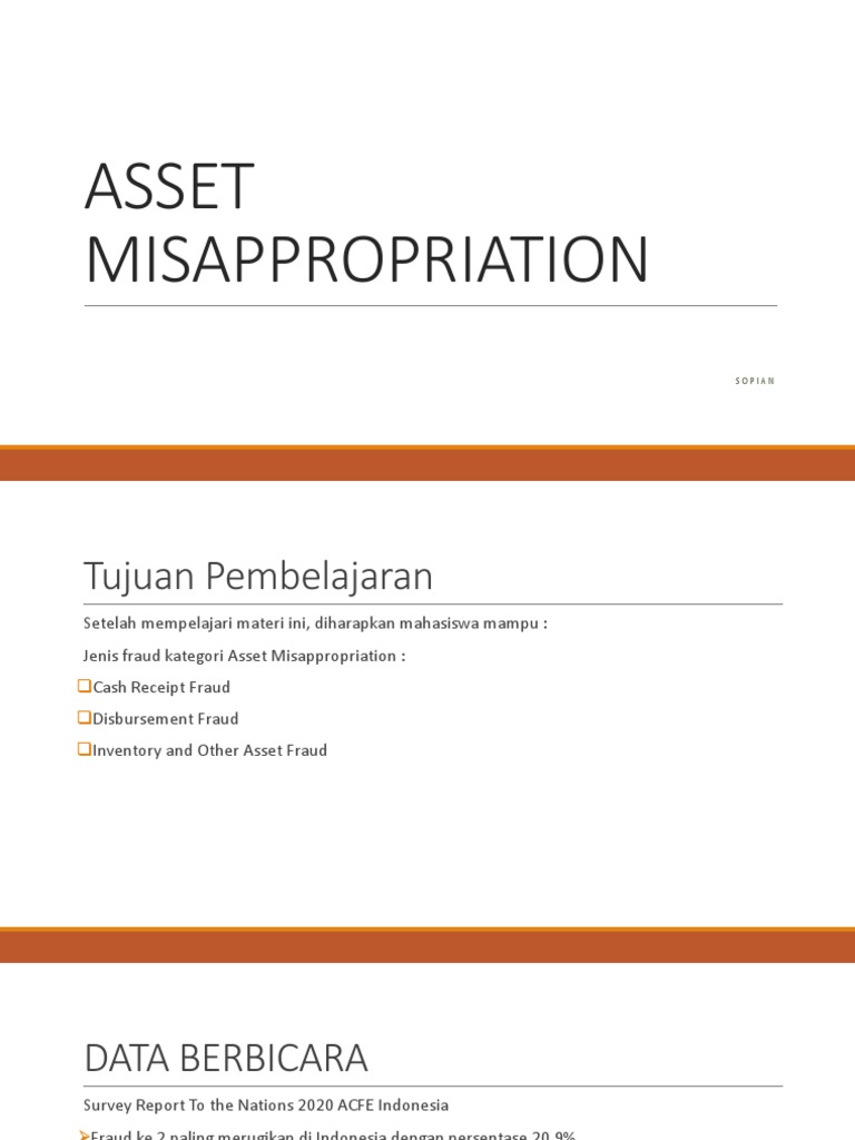 Asset Misappropriation: Sopian | PDF | Receipt | Debits And Credits