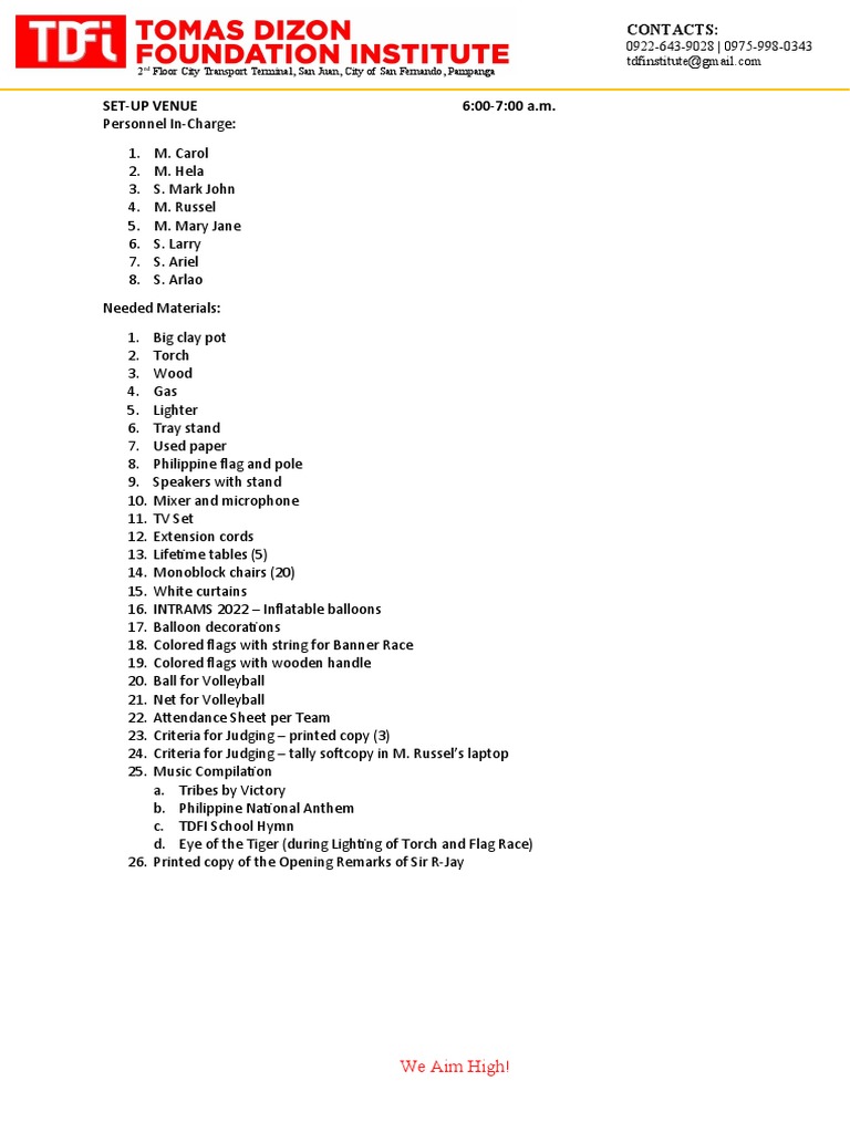 Intrams Script | PDF | Volleyball