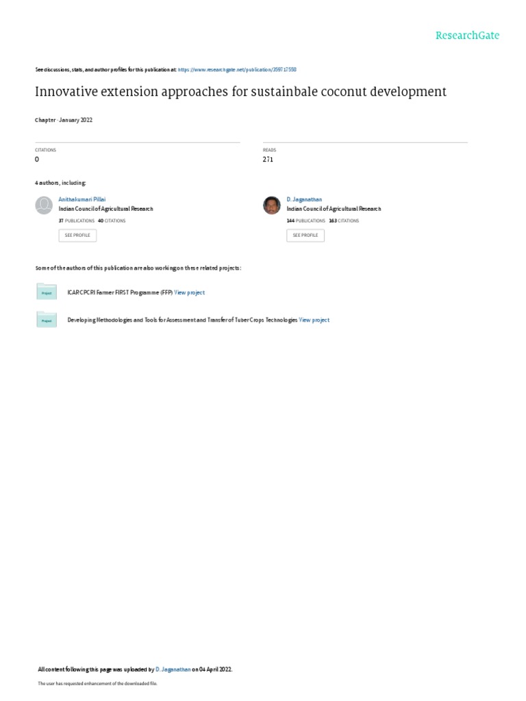 Innovative Extension Approaches For Sustainbale Coconut Development ...