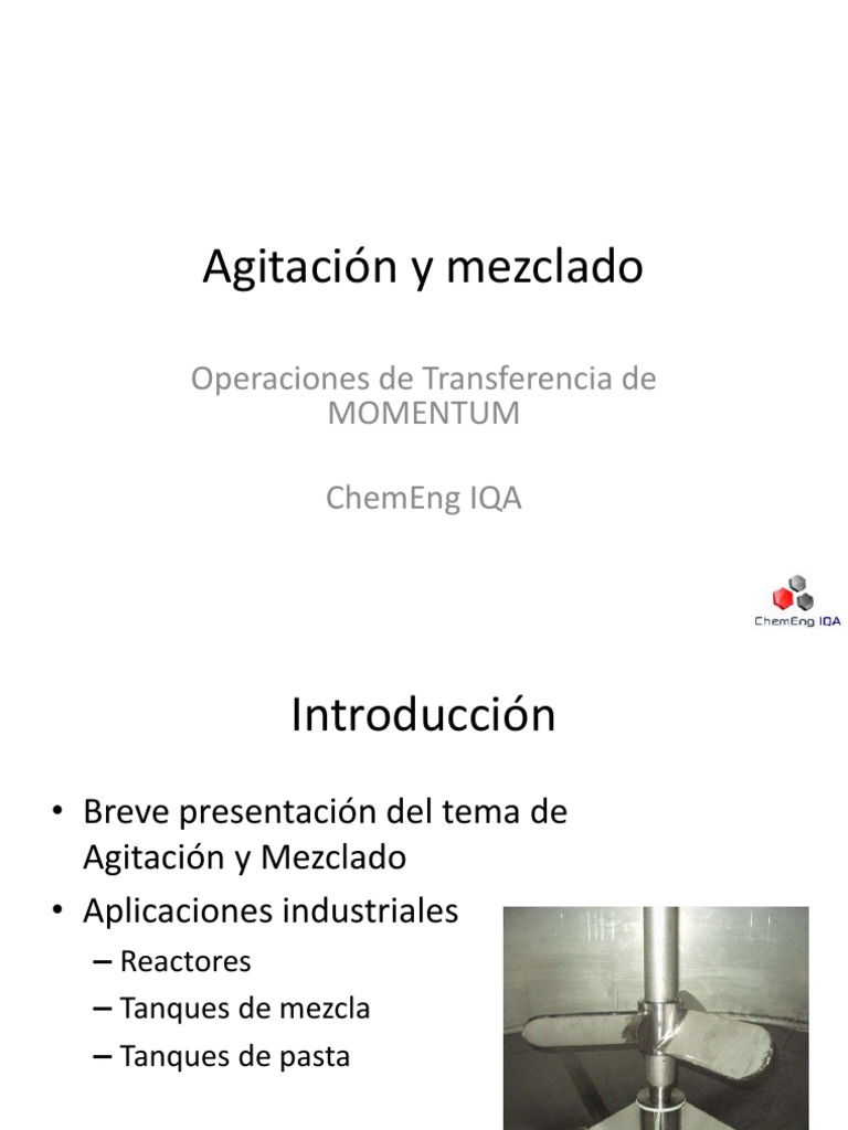 Agitación y Mezclado (Incompresible) | PDF