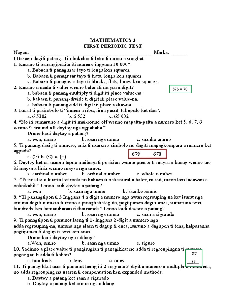 Q1 PT Math | PDF