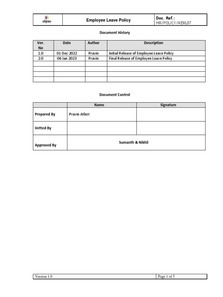 Leave Policy V2 | PDF | Parental Leave | Sick Leave