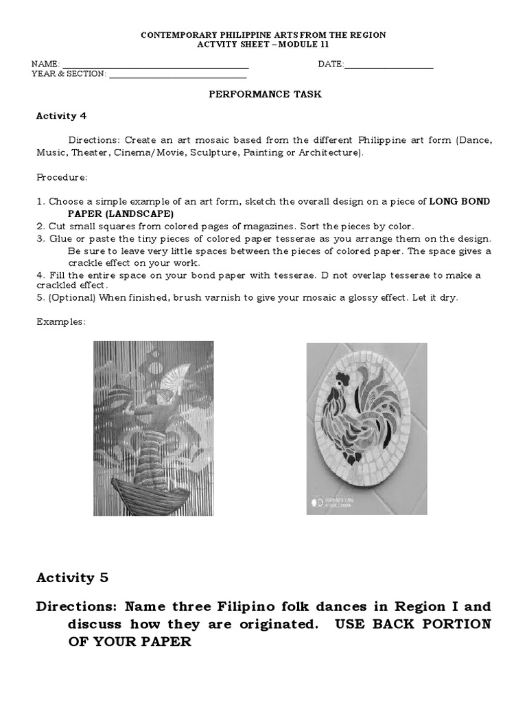 Contemporary Philippine Arts From The Region Module 11 | PDF