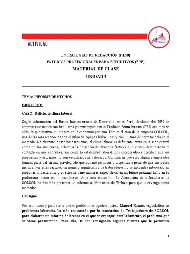 Ejercicio de Redacción Grupo 01 | PDF | Producto Interno Bruto | Perú