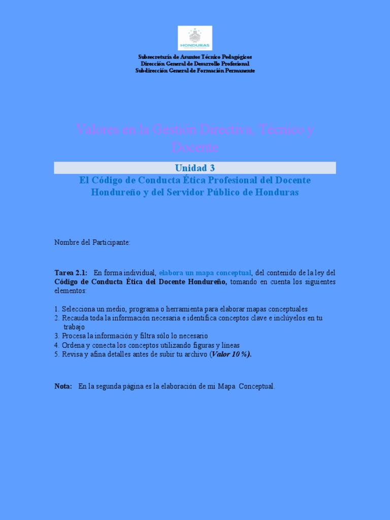Tarea 2. 1 Mapa Conceptual | PDF | Maestros | Honduras