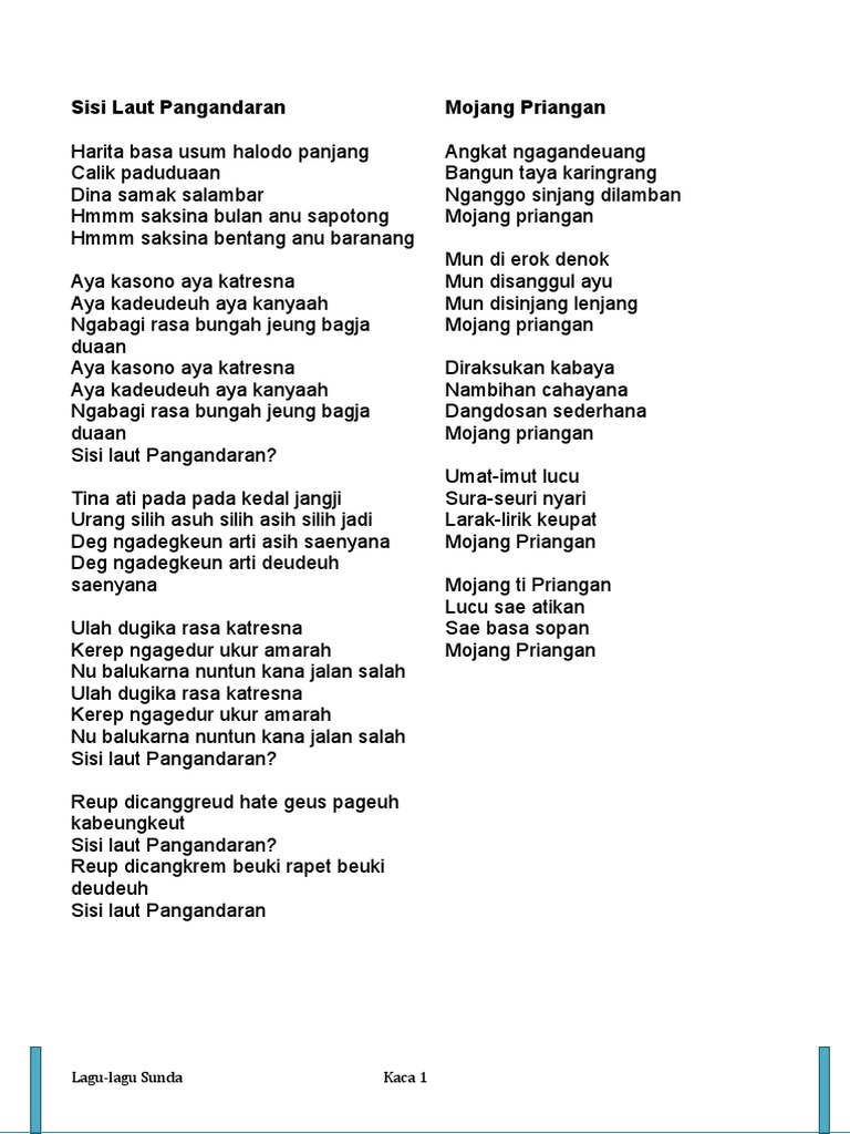 Tembang Sunda: Lirik dan Makna | PDF