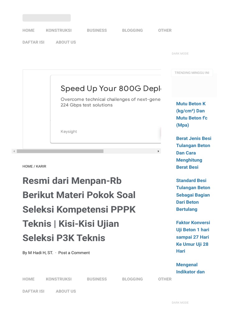 Resmi Dari Menpan-Rb Berikut Materi Pokok Soal Seleksi Kompetensi PPPK Teknis - Kisi-Kisi Ujian ...