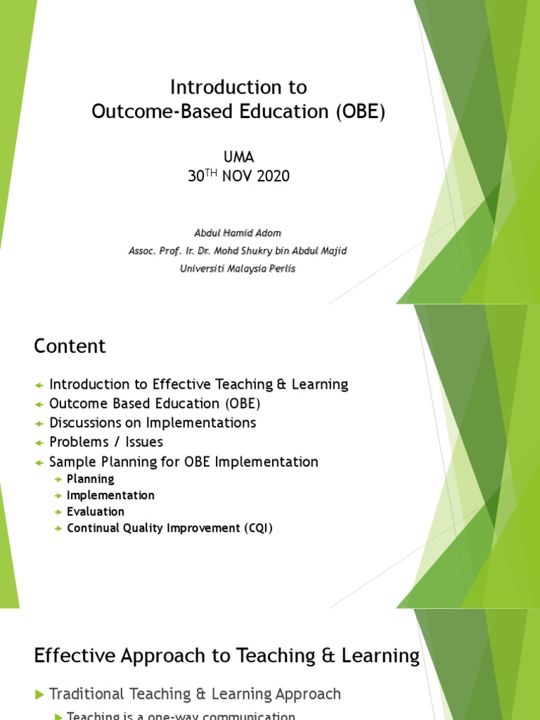 02A. Workshop OBE LPM - Introduction of OBE - Prof. Abdul Hamid Adom ...