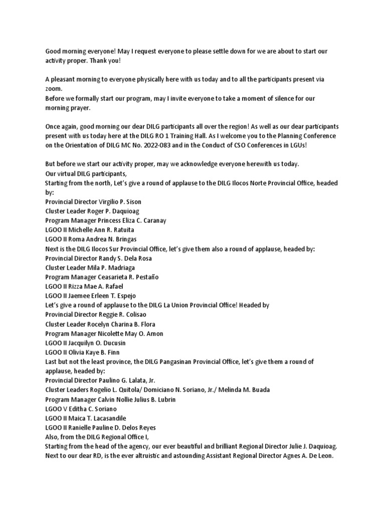 Program Script | PDF