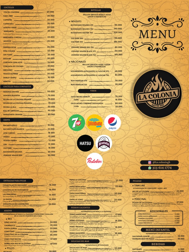 Menu La Colonia | PDF | Hamburguesas | Tocino