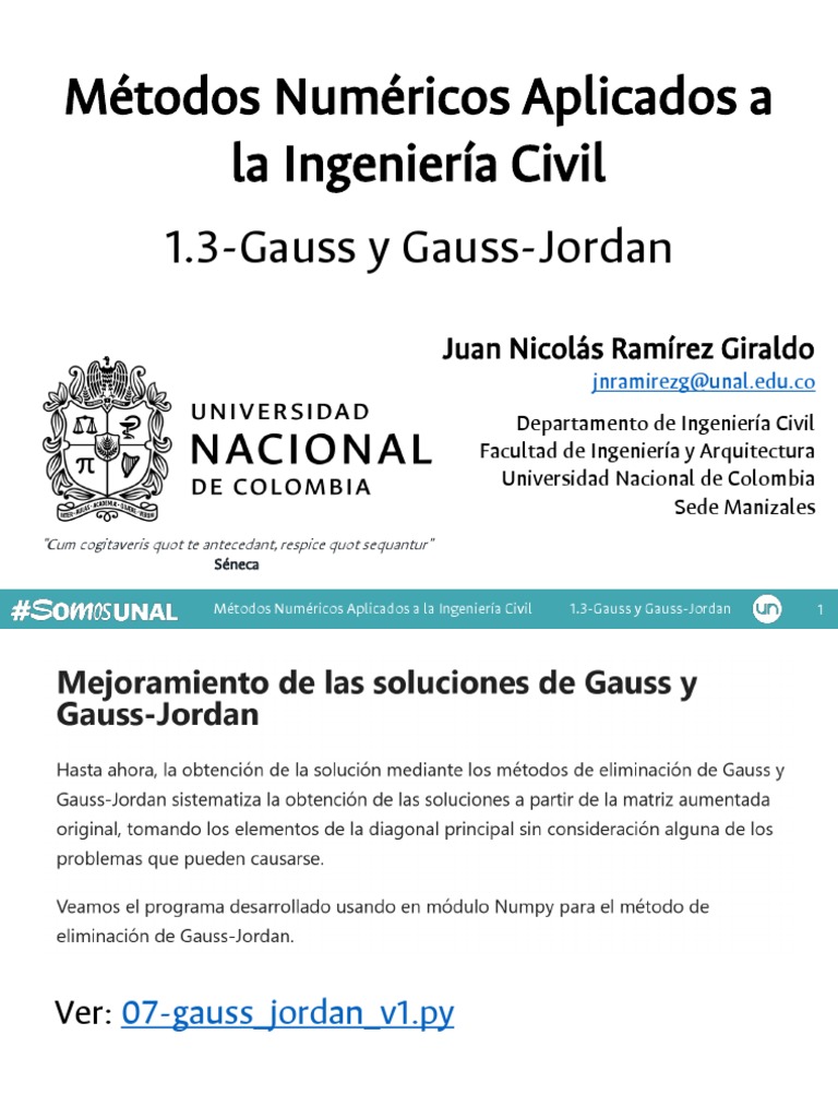 Métodos Numéricos: Gauss y Gauss-Jordan | PDF | Ingeniería