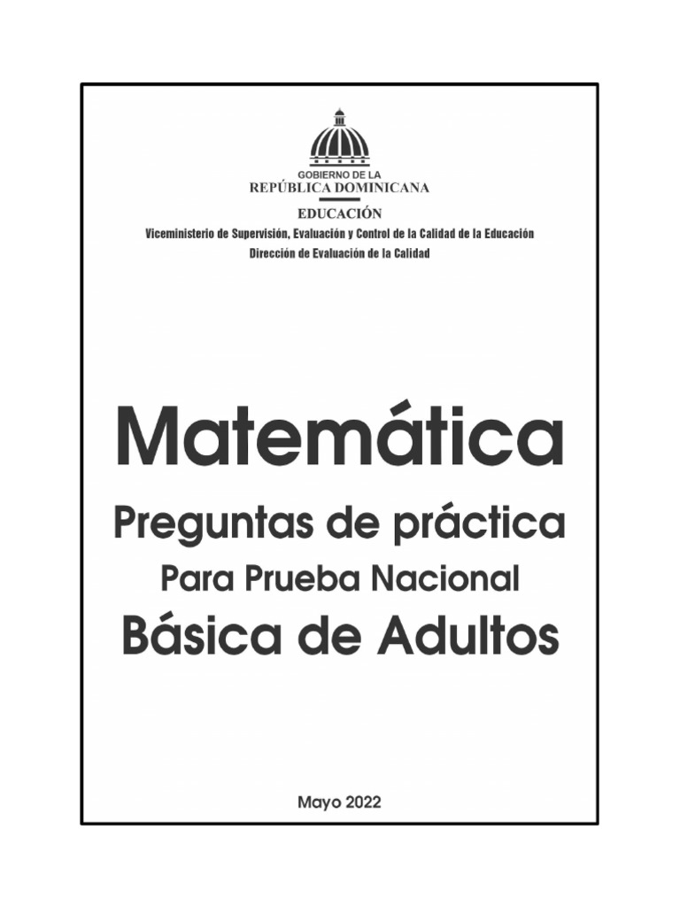 Prueba de Matemática para Adultos | PDF | Matemáticas | Matemática ...