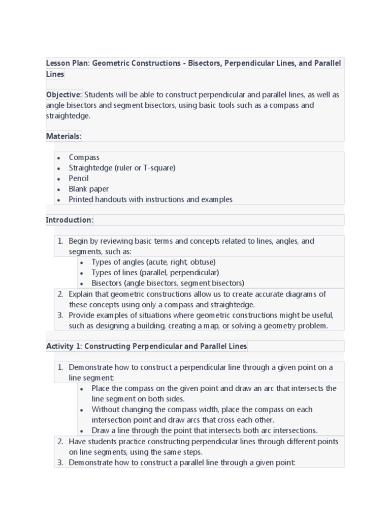 Lesson Plan in Q3-M4 | PDF | Perpendicular | Line (Geometry)
