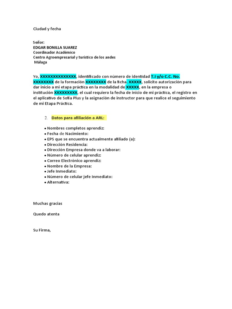 Carta Solicitud Etapa Productiva | PDF Carta Solicitud Etapa Productiva | PDF
