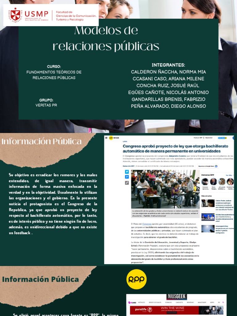 Tarea Semana 5 (Grupo Veritas PR) Modelos de Relaciones Puùblicas | PDF