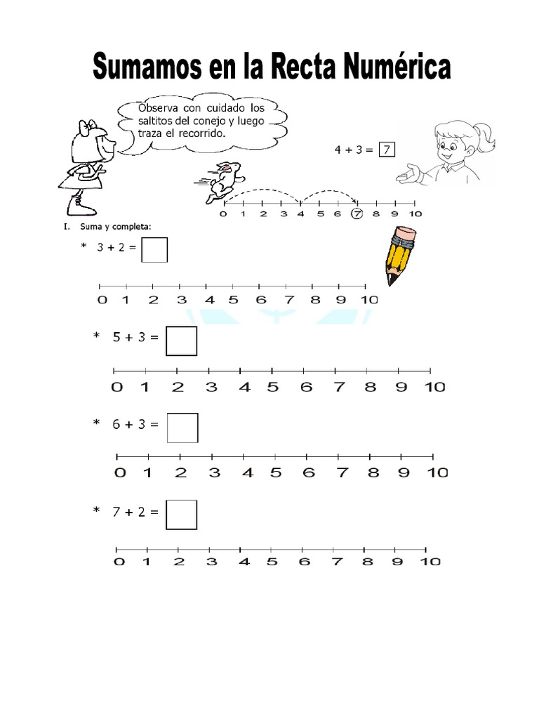 Ejercicios de Sumas en la Recta Numérica | PDF