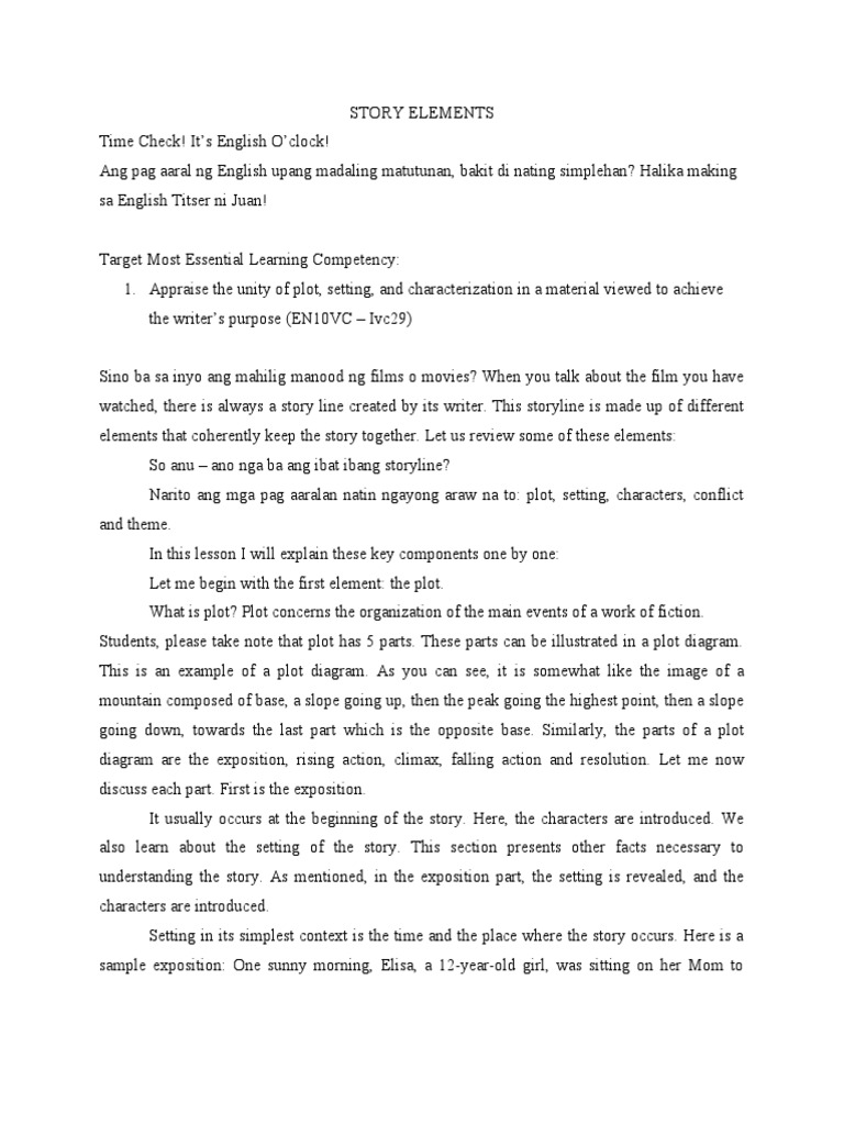 Story Elements | PDF | Plot (Narrative)