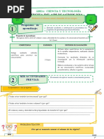 4° SESIÓN DE APRENDIZAJE SESIÓN2 -SEM.1-EXP.1-CyT | PDF | Aprendizaje | Mitosis