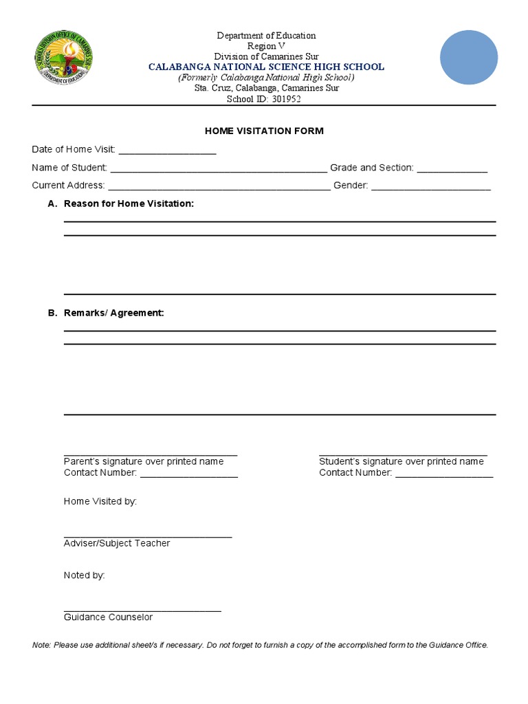 GCForm - Home Visitation Form | PDF