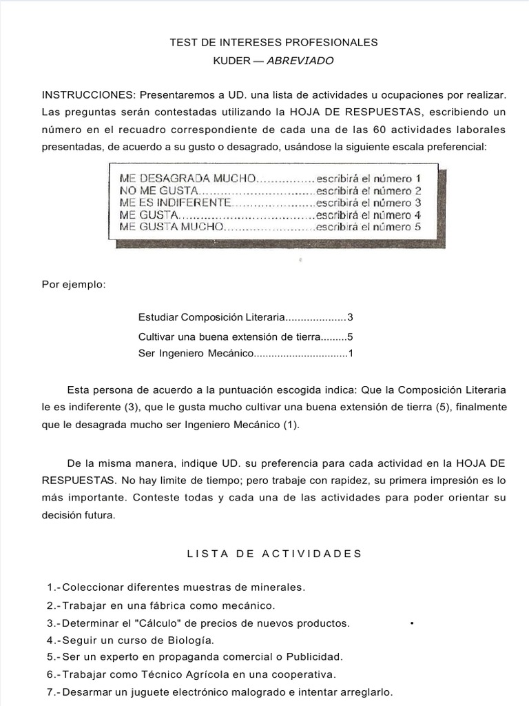 Manual Kuder C Abreviado | PDF