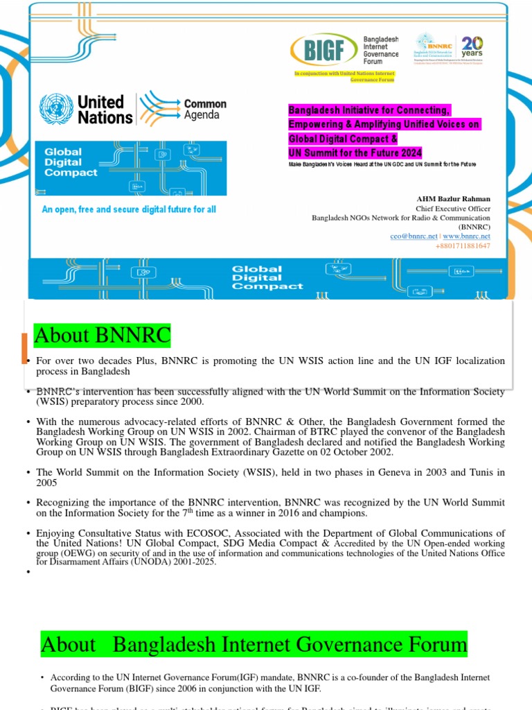 Bangladesh Initiative For Connecting, Empowering & Amplifying Unified ... Bangladesh Initiative For Connecting, Empowering & Amplifying Unified ...
