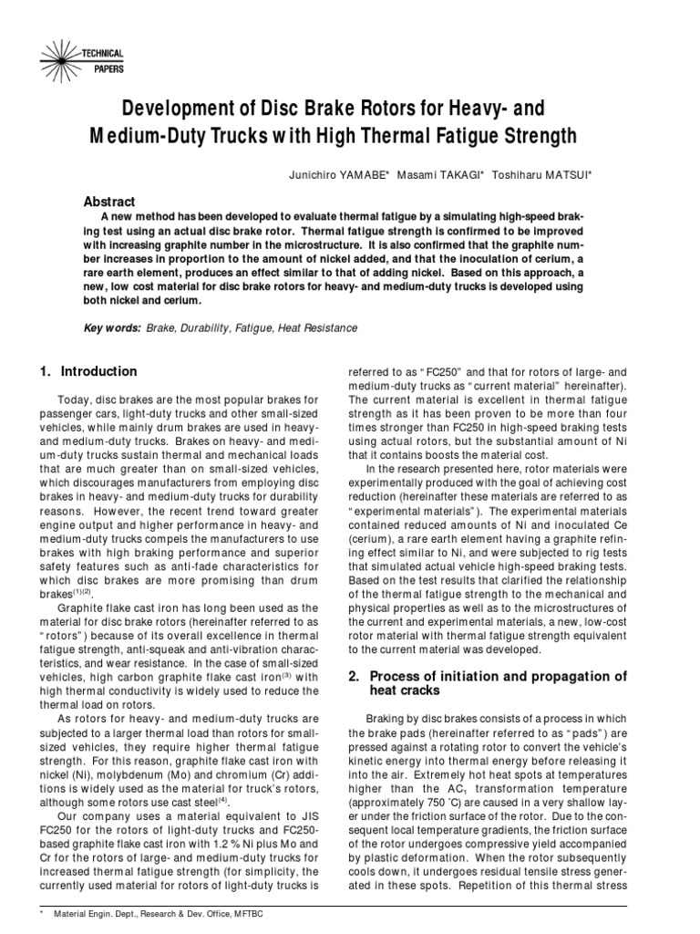 FC250 Material Properties for Brake Rotors | PDF | Strength Of ...