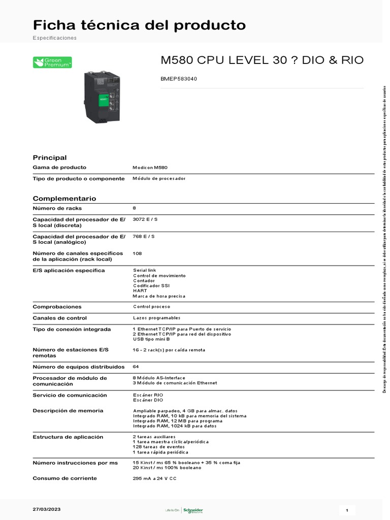 Modicon M580 - Epac - BMEP583040 | PDF | Unidad Central de ...