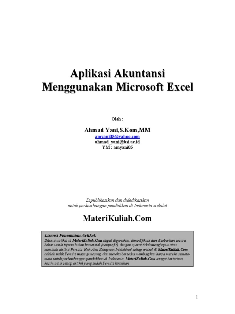 Jurnal Umum Akuntansi di Excel | PDF