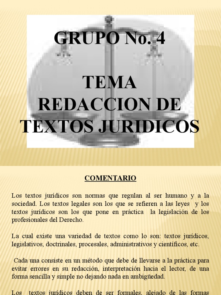Presentacion de Redaccion de Textos Juridicos | PDF | Justicia | Crimen ...