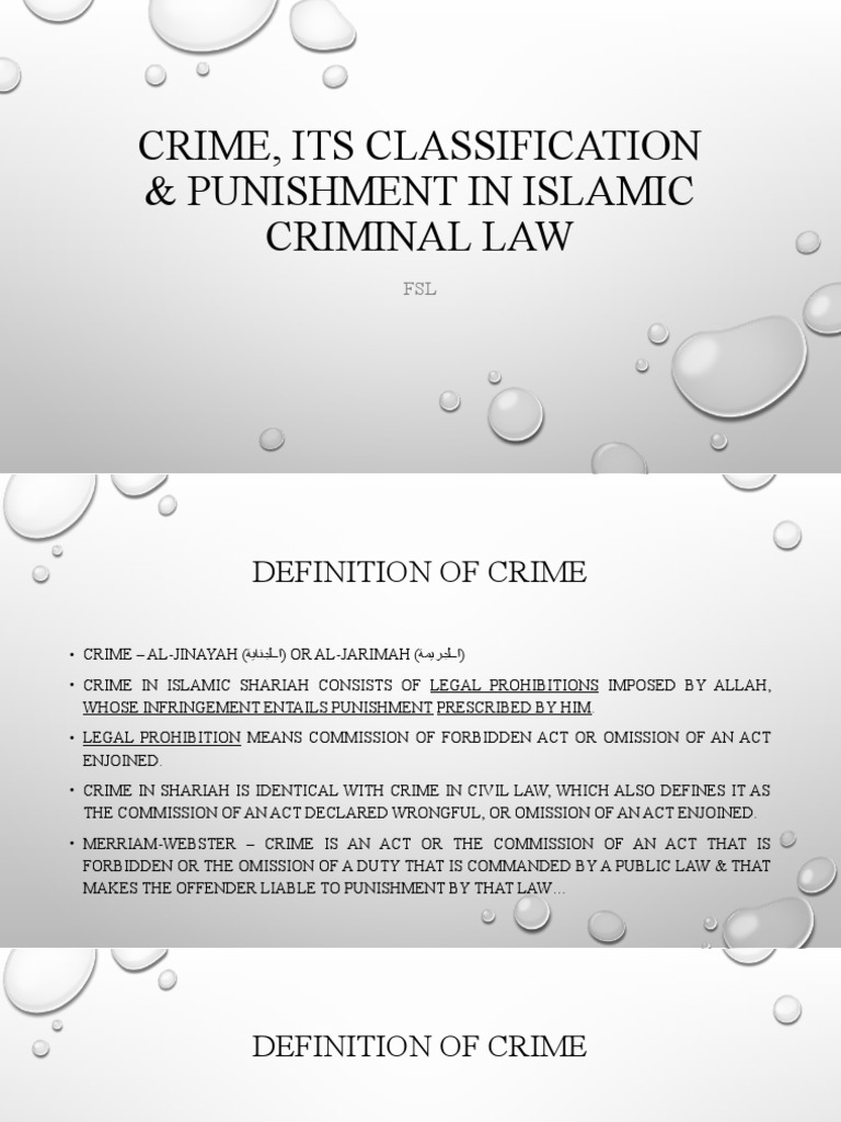 Crime, Classification and Punishment in Islamic Law | PDF | Crimes | Crime & Violence