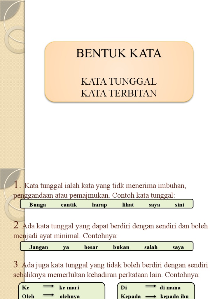 Kata Tunggal & Terbitan (BM) | PDF