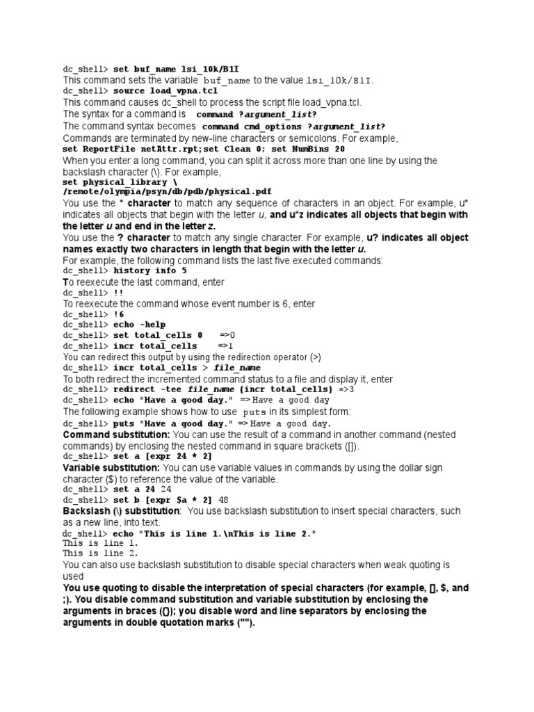 Tclug 2007 TCL Command | PDF | String (Computer Science) | Computer Science