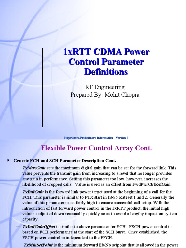 1xRTT CDMA Power Control Parameter Definitions | Download Free PDF | Data Transmission ...