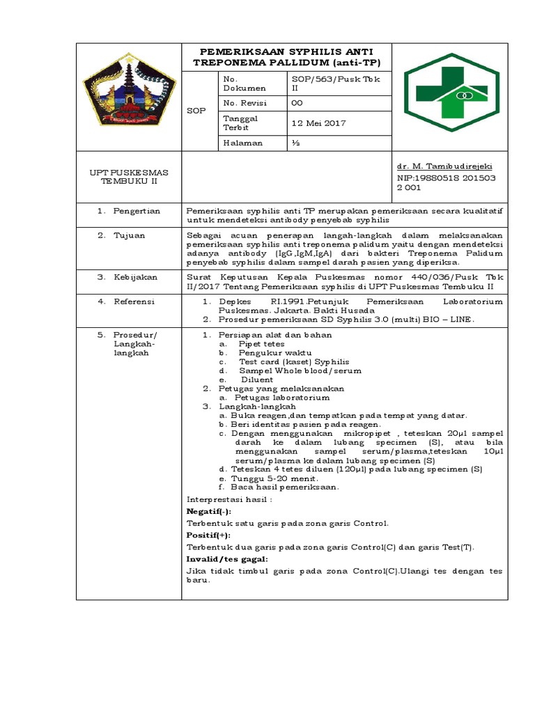 328 SPO pemeriksaan syphilis SD Bioline | PDF