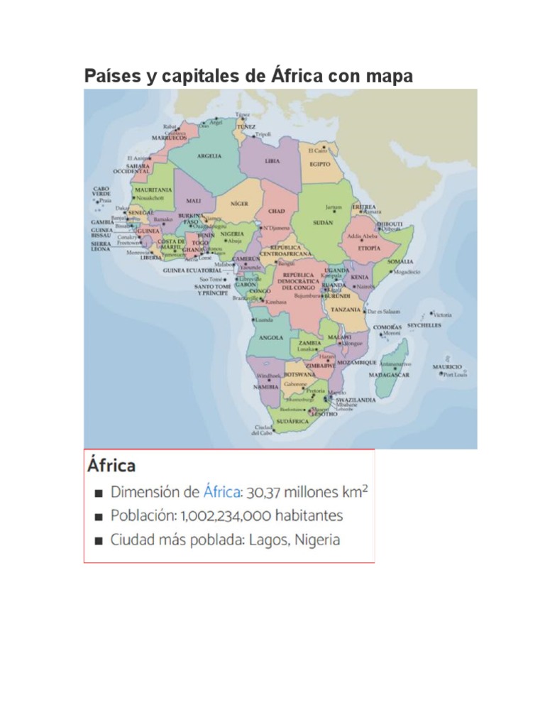 Países Y Capitales De África — Saber Es Práctico – TWMWFE