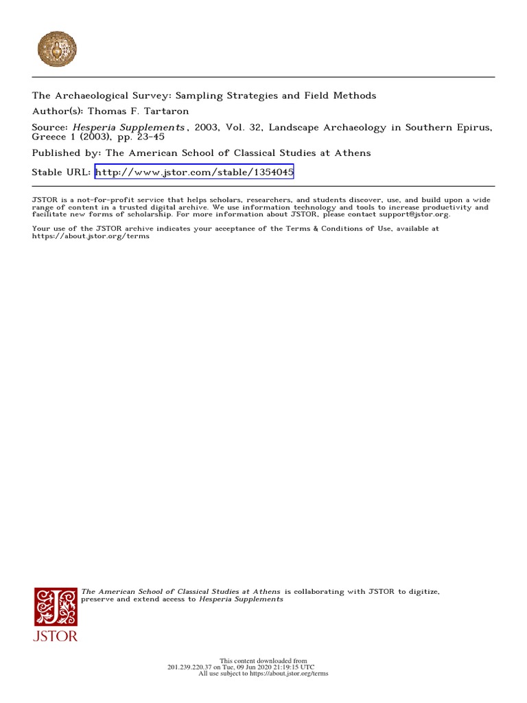 Archaeological Survey Methods | PDF | Archaeology | Sampling (Statistics)