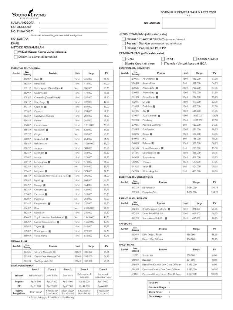 Order Form - March | PDF | Herbs And Spices | Natural Products