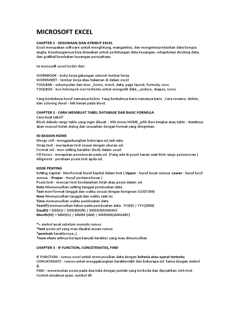Basic Microsoft Excel | PDF
