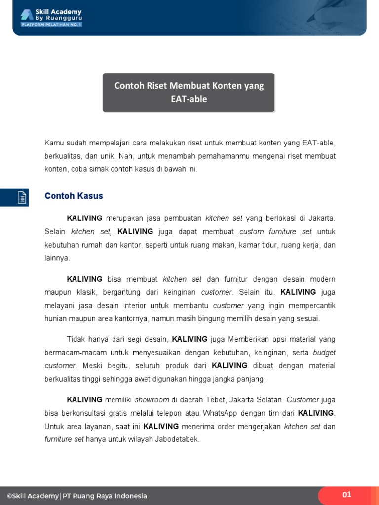Contoh Riset Membuat Konten Yang | PDF