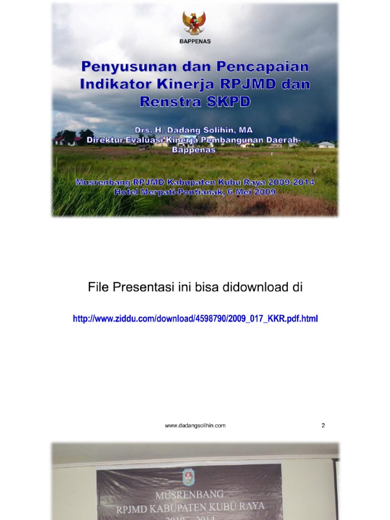 Penyusunan Dan Pencapaian Indikator Kinerja RPJMD Dan Renstra SKPD ...
