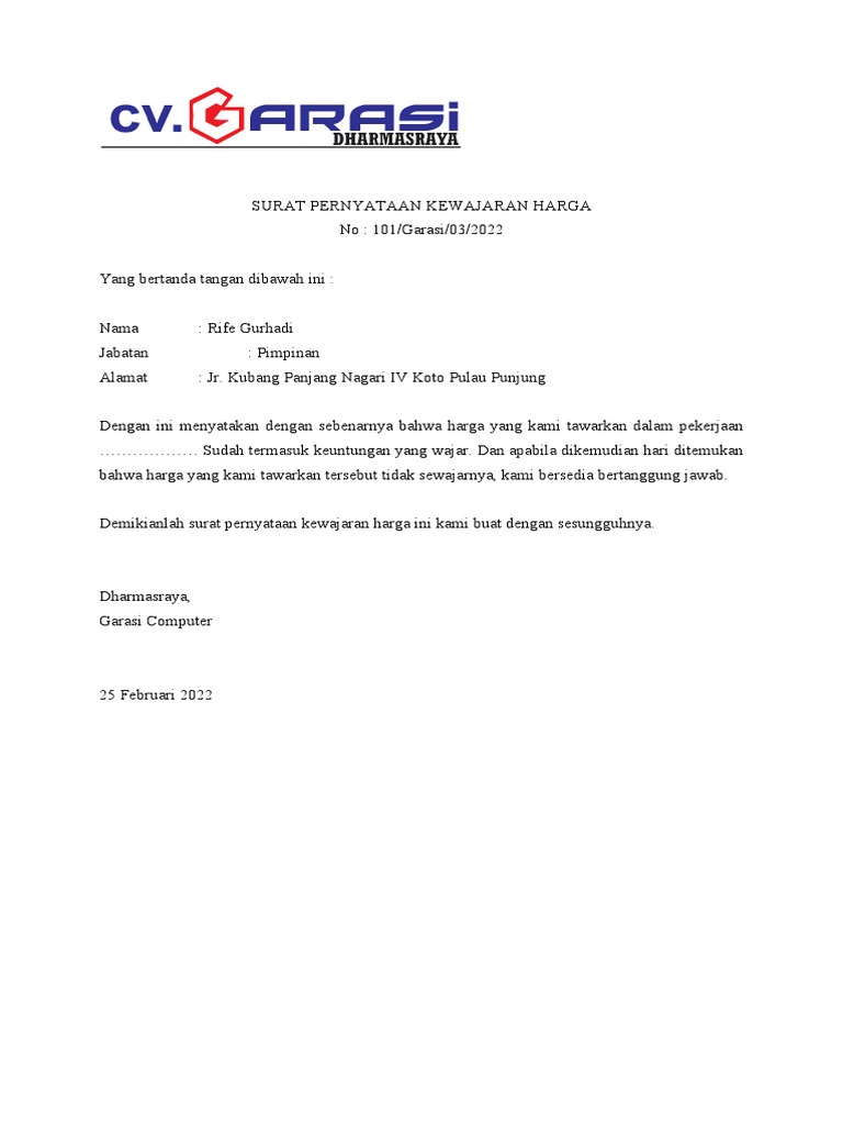 Kop Surat Garasi | PDF