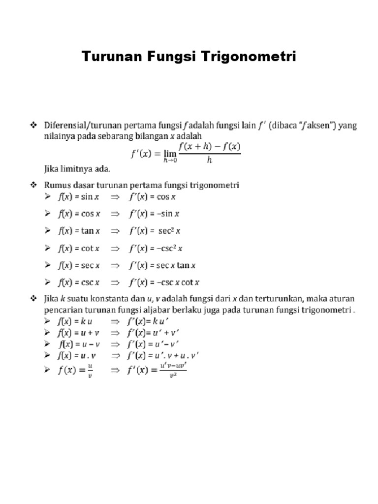 Turunan Fungsi Trigonometri 12 | PDF