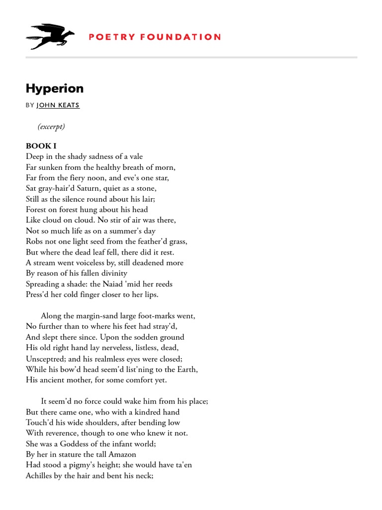 Hyperion by John Keats | PDF