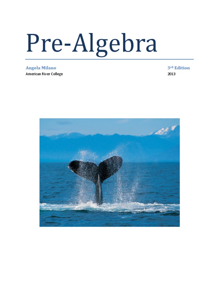 Pre-Algebra: Angela Milano 3 Edition | PDF | Numbers | Multiplication