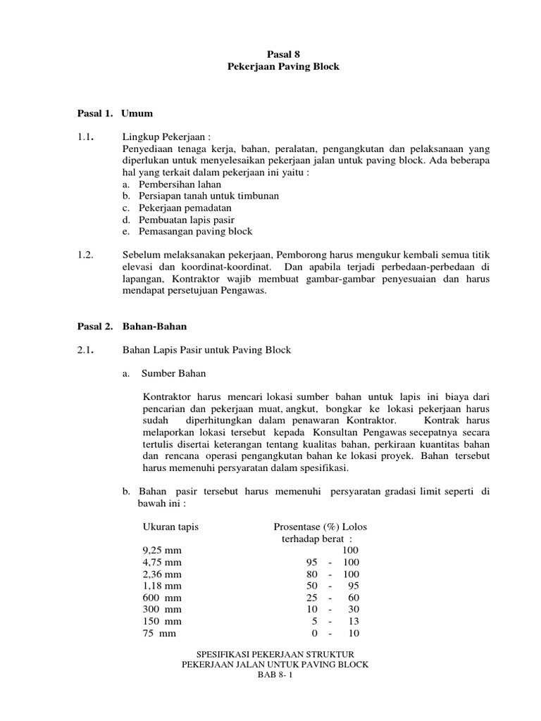 Bab-8 PEK PAVING BLOCK | PDF