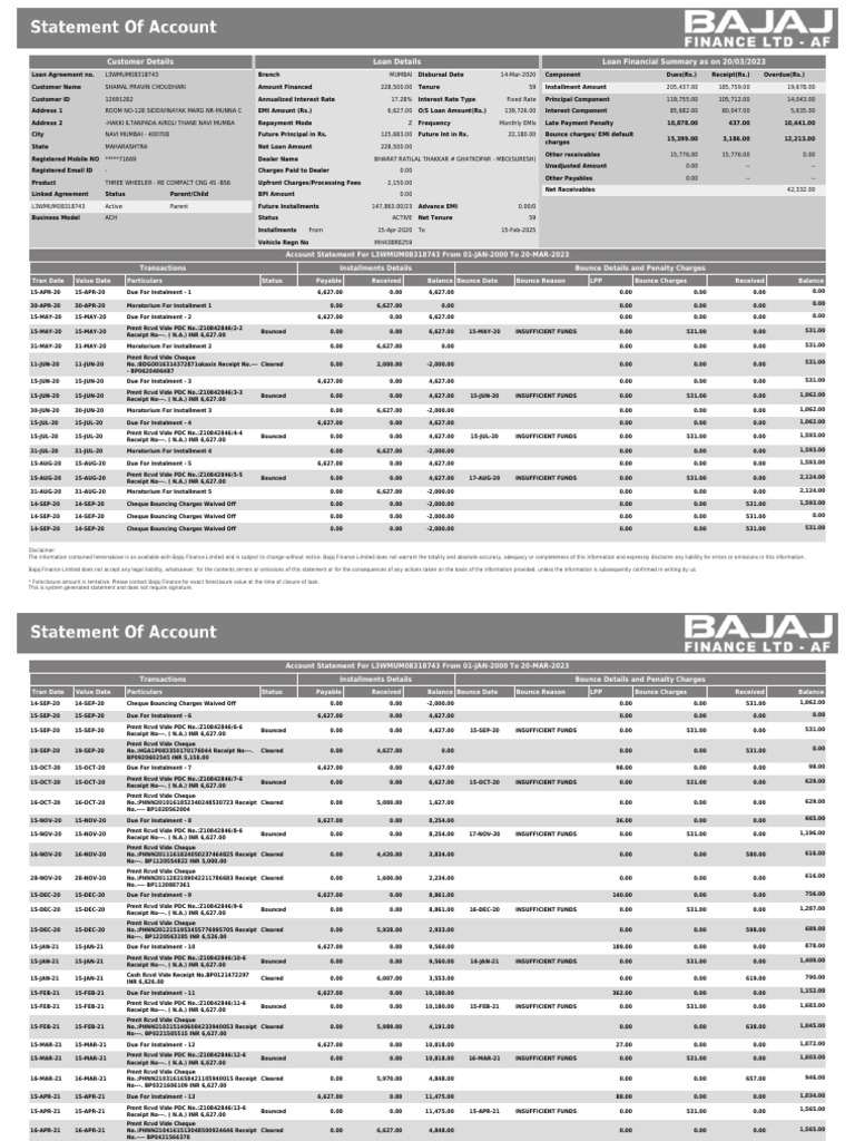 Bajaj | PDF | Cheque | Financial Services