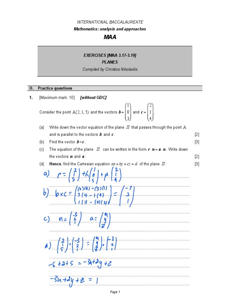 Mathematics: Analysis and Approaches: O. Practice Questions 1 | PDF ...