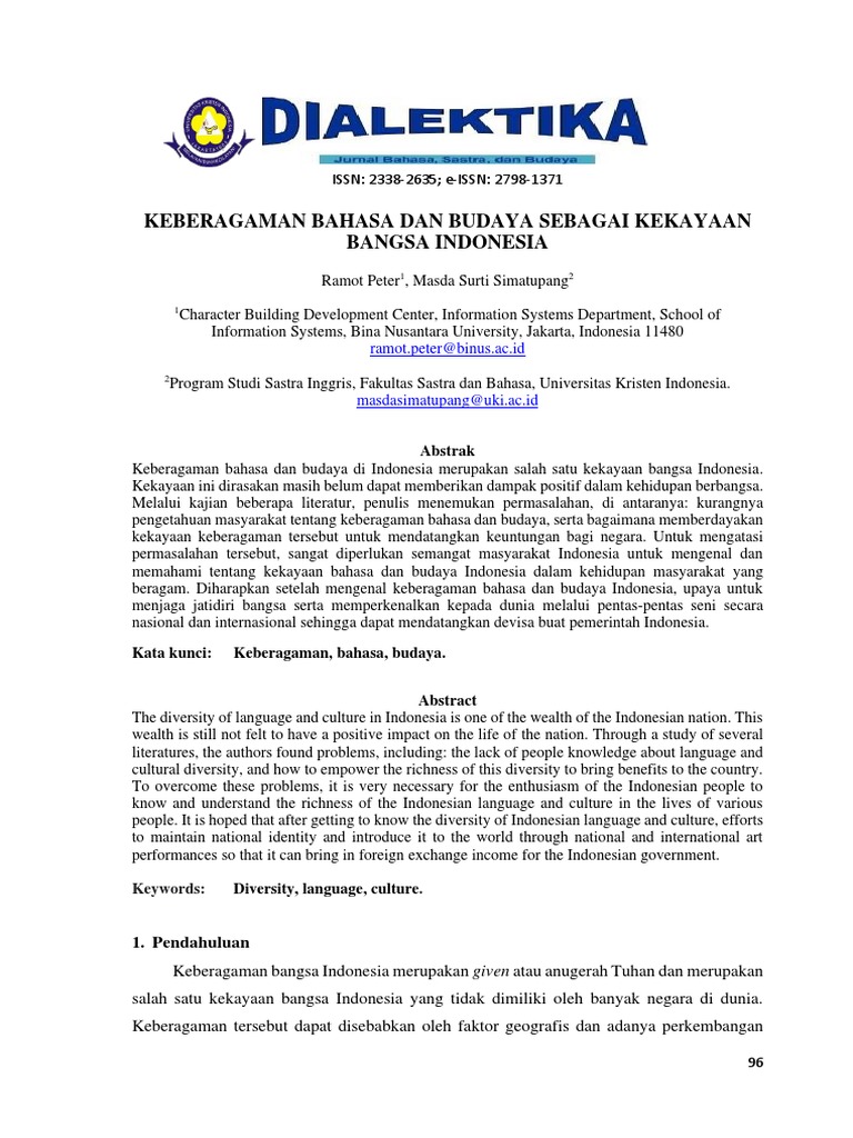 Keberagaman Bahasa Dan Budaya Sebagai Kekayaan | PDF | Seni & Disiplin Bahasa