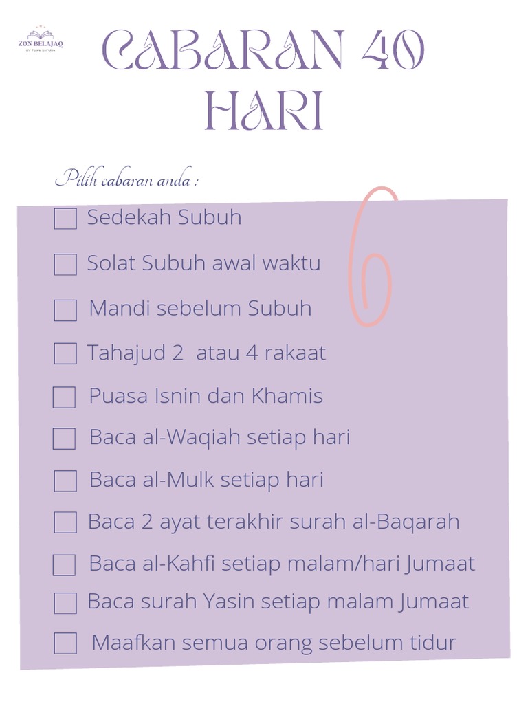 Cabaran 40 Hari | PDF