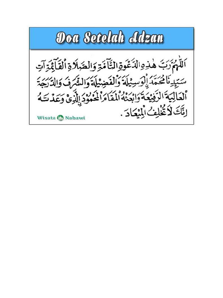 Doa Setelah Adzan | PDF